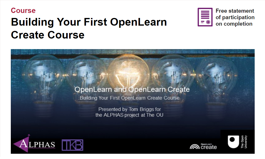Build Your First OpenLearn Create Course – TKB Maths & Museums ...